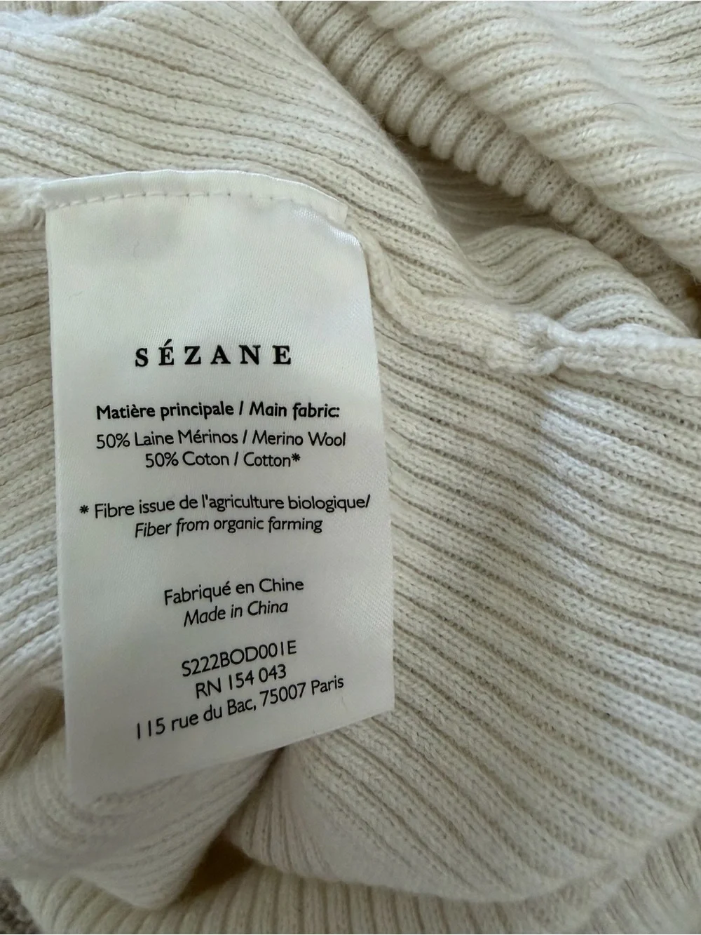 Sezane | Tops | Sezane Ribbed Long Sleeve Bodysuit Medium | Poshmark